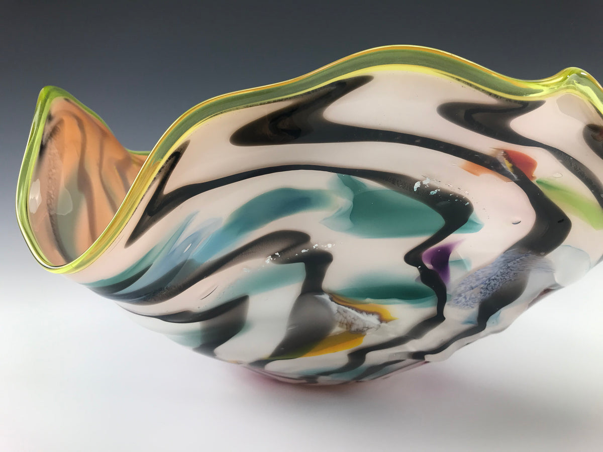 Psycho Zebra Fluted Bowl – Nyminal Glass